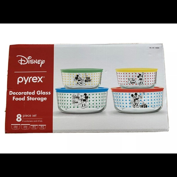 Pyrex | Kitchen | Pyrex Disney Storage 8pc Set Mickey Mouse | Poshmark